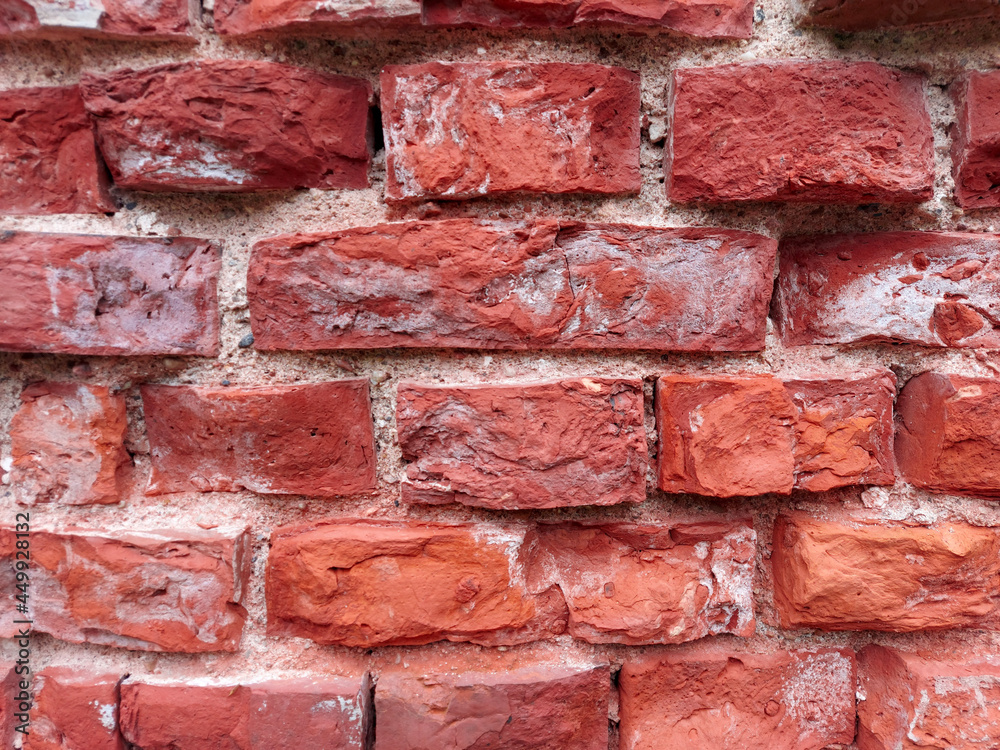 Old brick wall texture. Weathered wall surface. Grungy orange brickwall ...