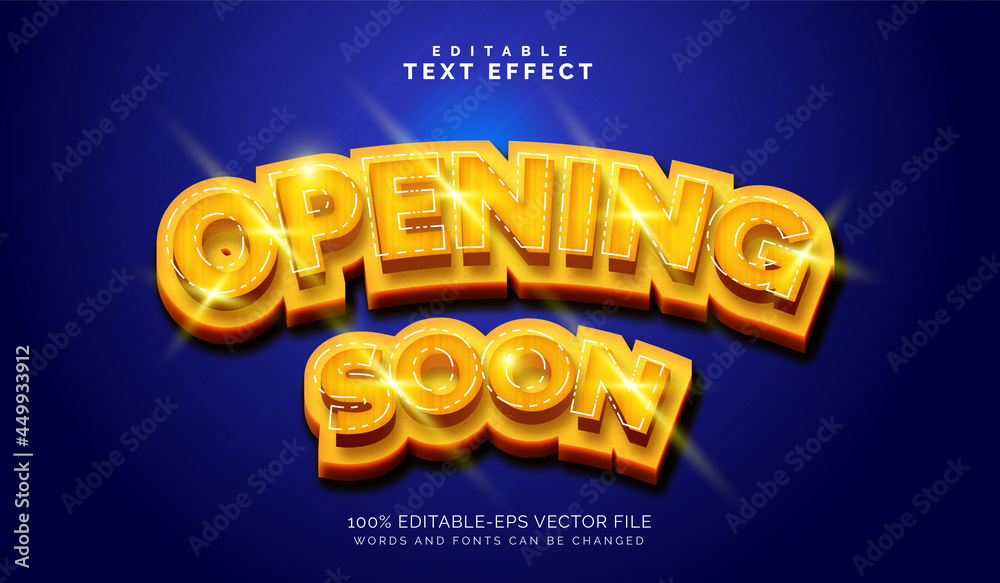 Opening Soon text effect eps vector file Stock Vector | Adobe Stock