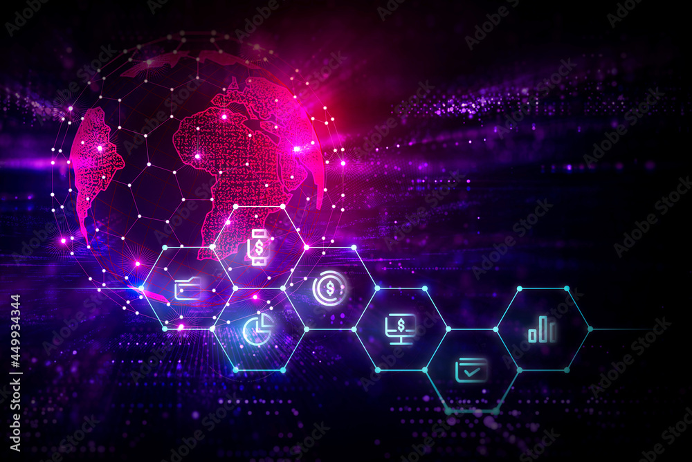 Fintech - Financial Technology - Abstract Technology Background Stock ...