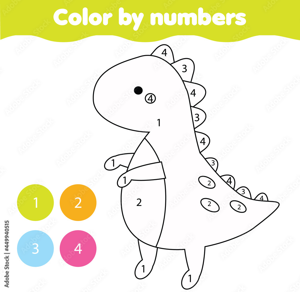 Coloring page for kids. Educational children game. Color by numbers ...