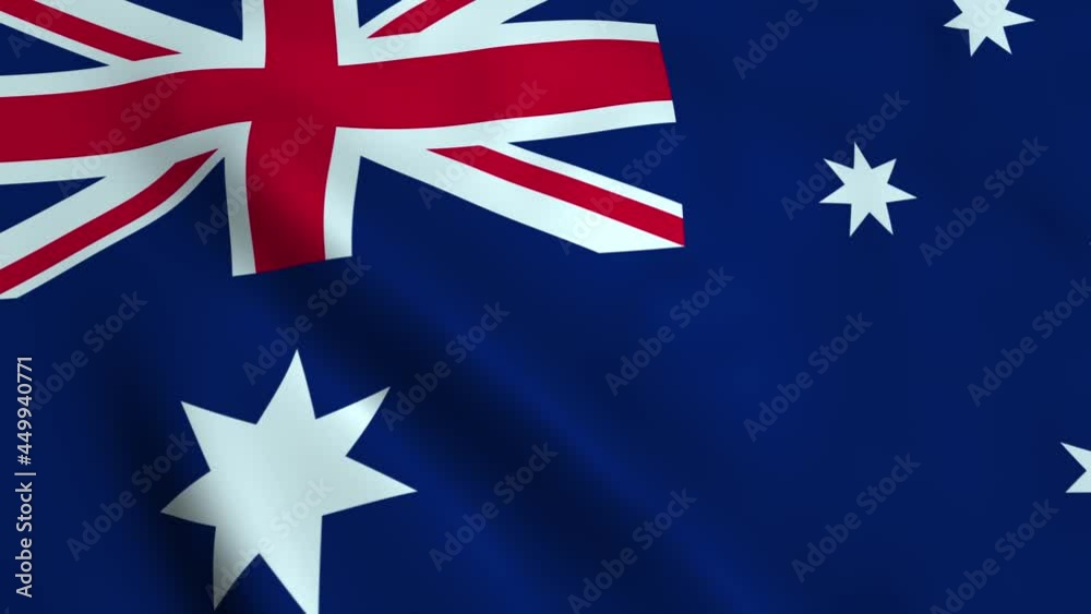 realistic beautiful flag of australia waving in the wind national in a ...