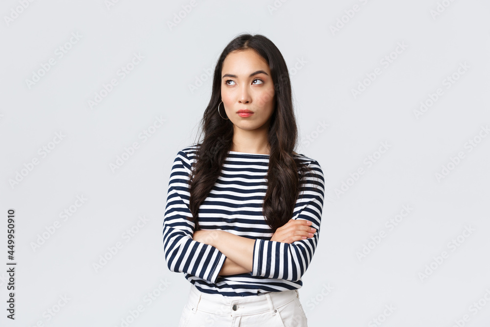 Lifestyle, beauty and fashion, people emotions concept. Annoyed and ...