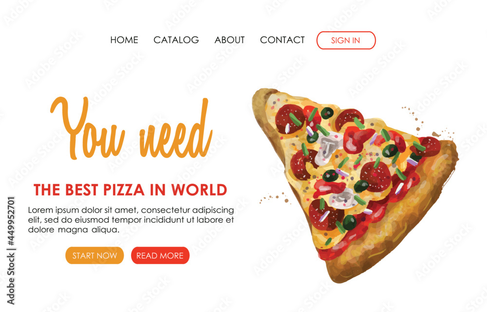 Web page design for Italian restaurant, Pizza, Cooking, Food ordering ...