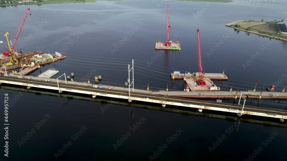 Aerial view of River Draw, the bridge connecting South Amboy and Perth ...