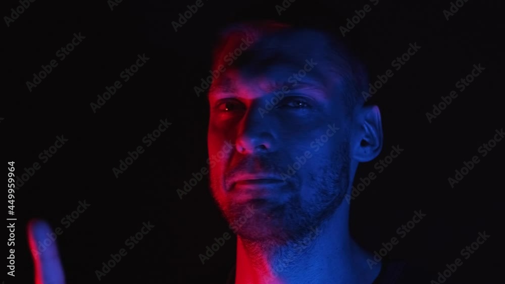 Male face showing emotions, feelings, effects, make faces, apeing ...