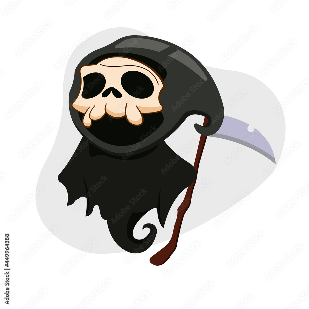 Kawaii cartoon of a skull ripper Halloween Stock Vector | Adobe Stock