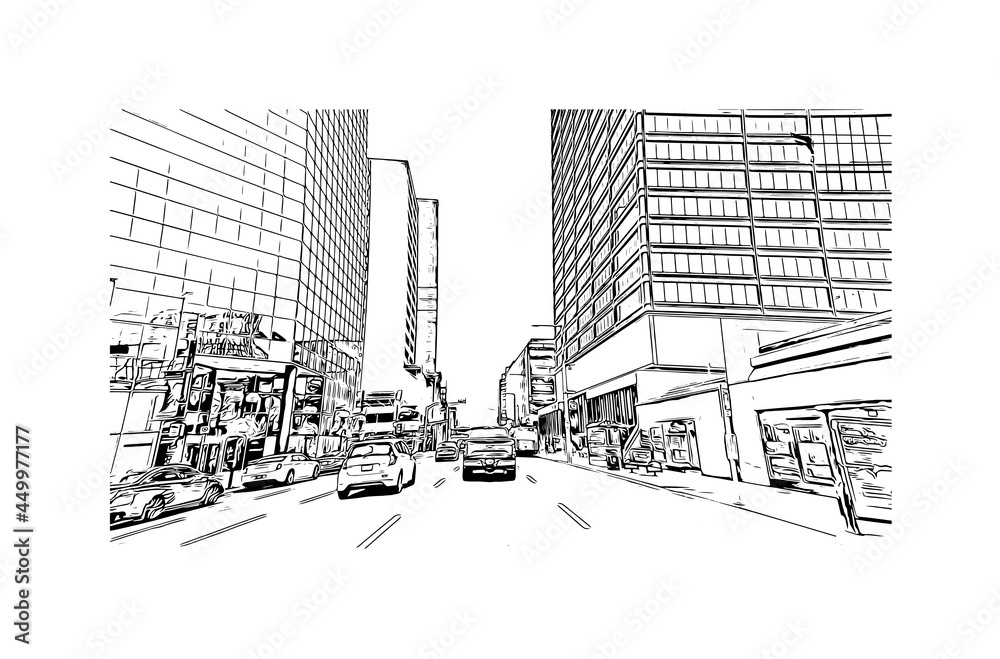 Building view with landmark of Hamilton is the capital city of Bermuda ...