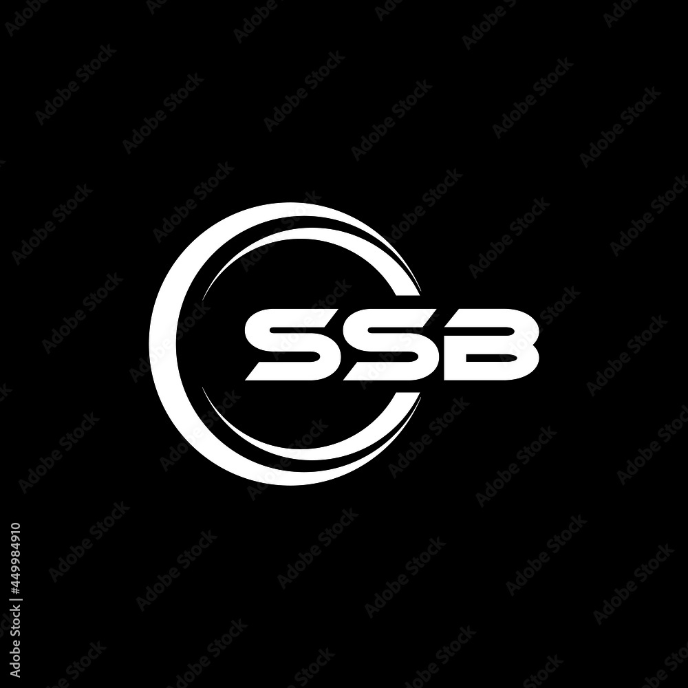 SSB letter logo design with black background in illustrator, vector ...