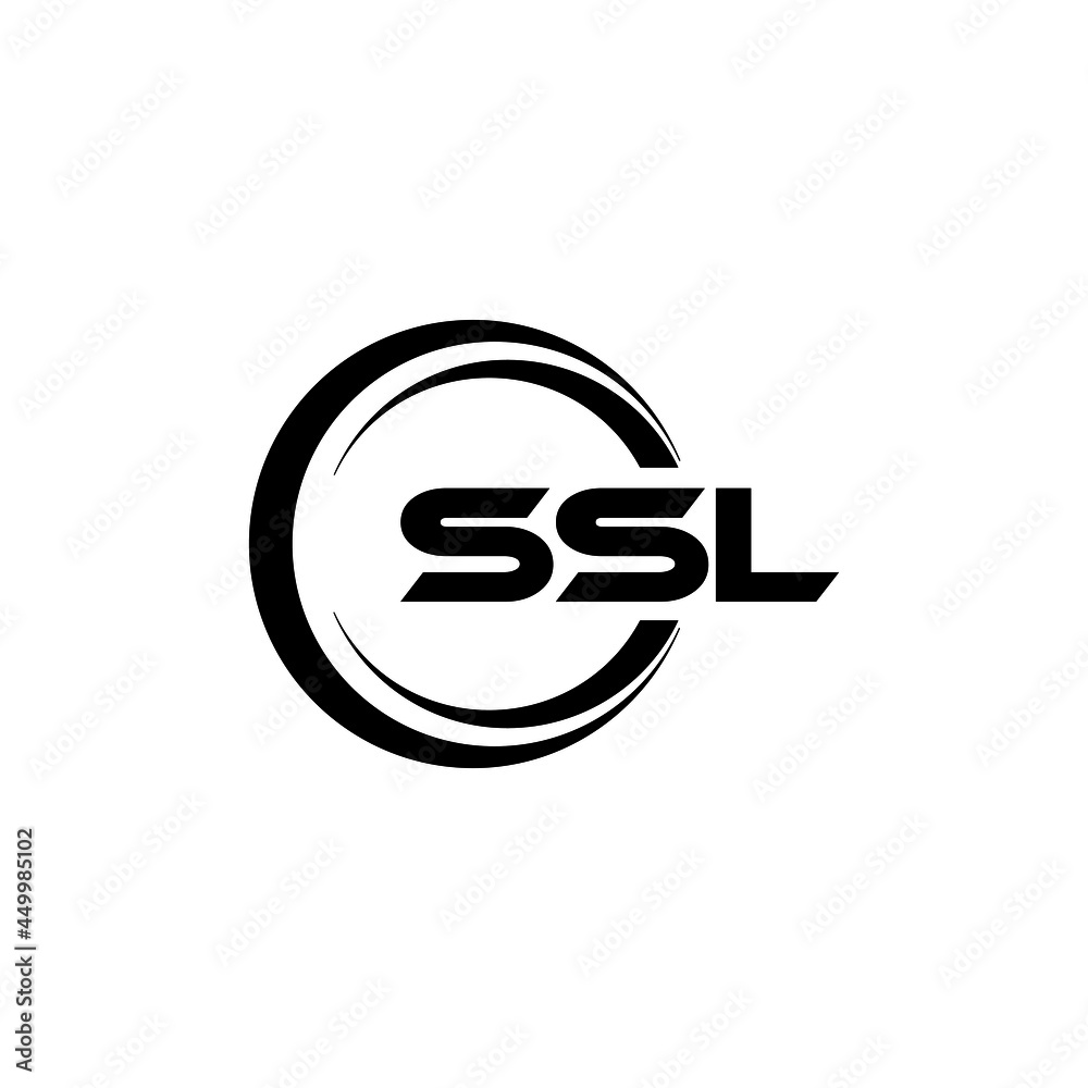 SSL letter logo design with white background in illustrator, vector ...