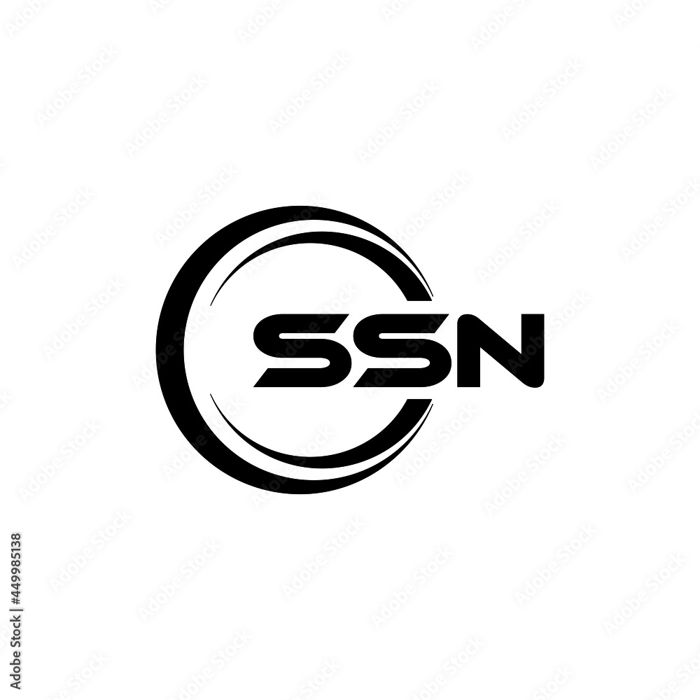 SSN letter logo design with white background in illustrator, vector ...