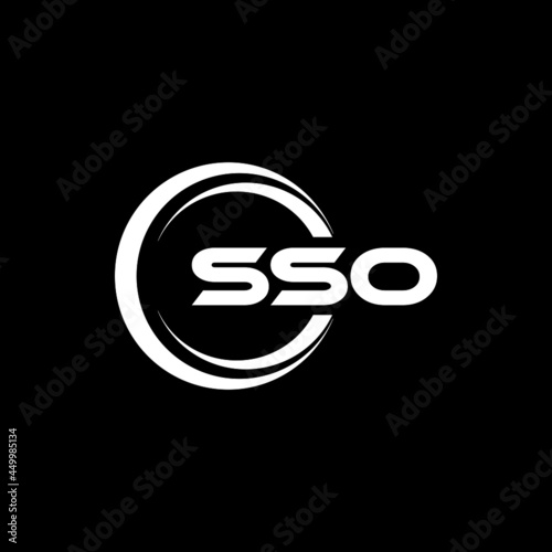 SSO letter logo design with black background in illustrator, vector ...