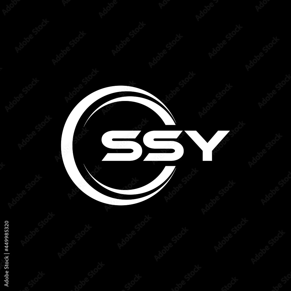 SSY letter logo design with black background in illustrator, vector ...