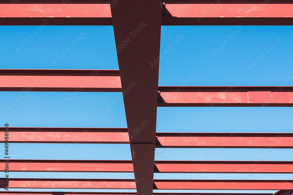 Steel Structure Beam Girder of Building at Construction Site, Metal I ...
