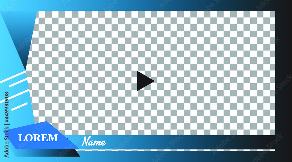 frame template for live video streaming or video editing with 16:9 ...