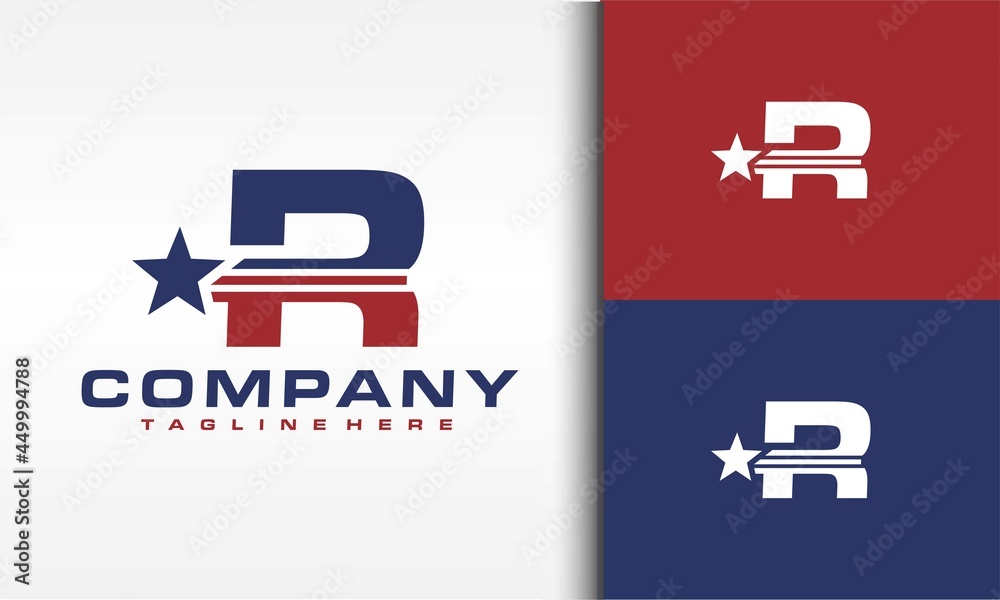 letter R star logo Stock Vector | Adobe Stock