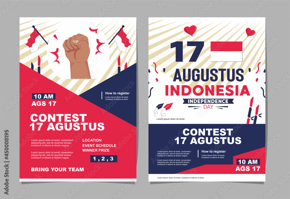 August 17th poster. background of the spirit of Indonesian Independence ...