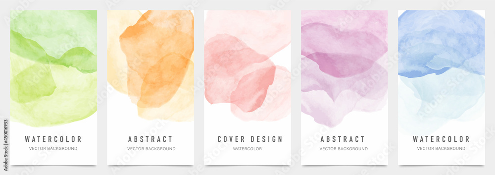 Creative cover design vector set. Watercolor book cover design ...