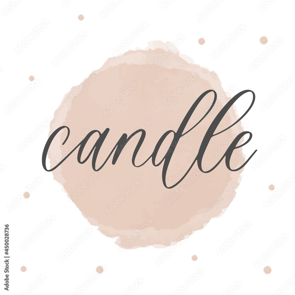 Candle lettering logo template vector with watercolor. Stock Vector ...
