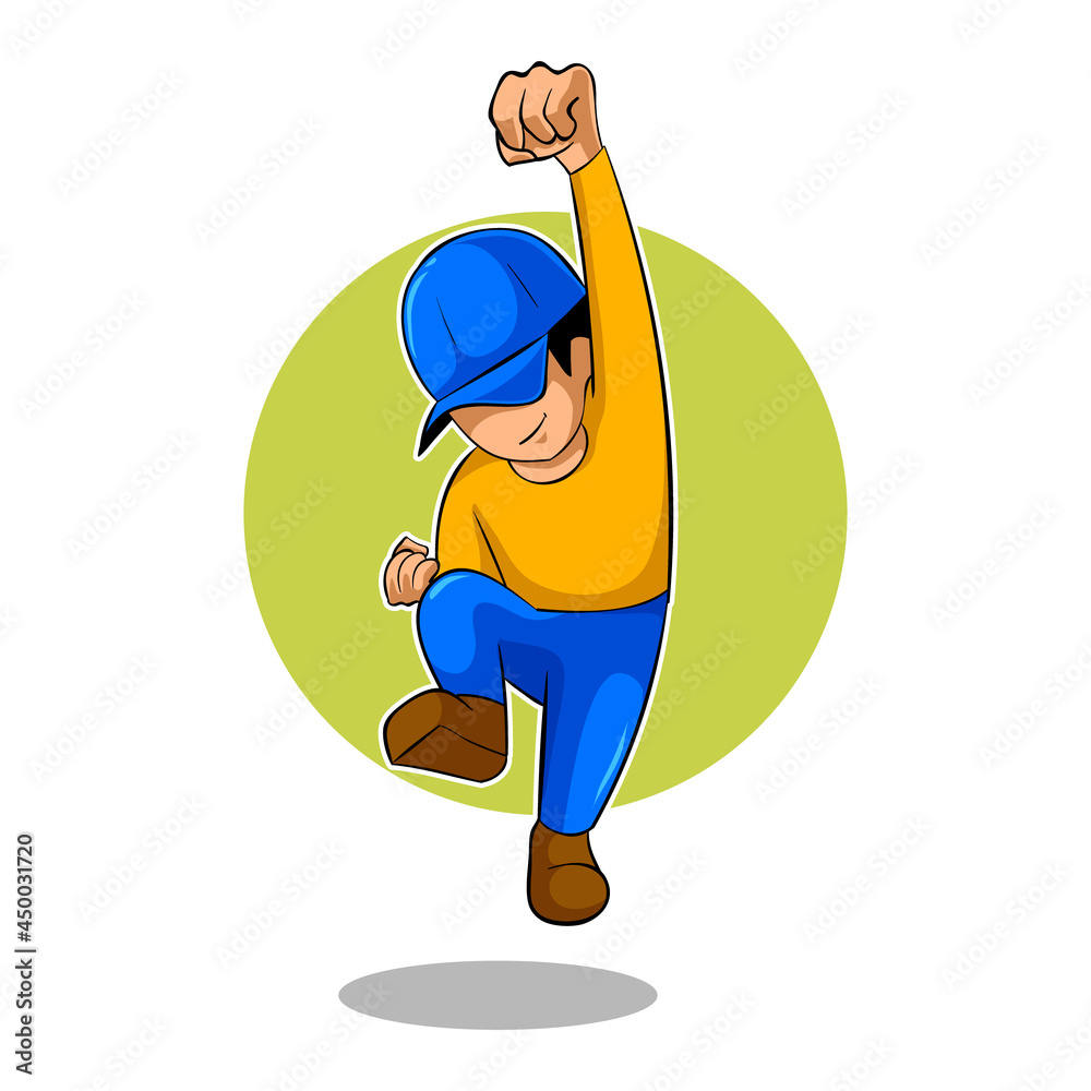 hype people pose mascot esports logo vector illustration Stock Vector ...