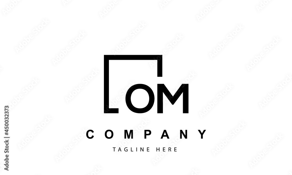 OM square frame letter logo design vector Stock Vector | Adobe Stock