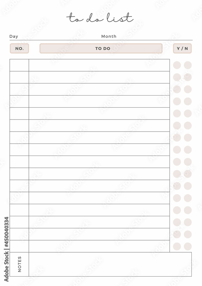 To Do List Planner Sheet. Daily To Do Planner Template Stock ...