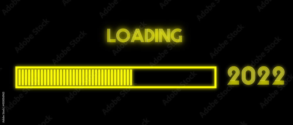 yellow progress bar showing loading of 2022 year Stock Illustration ...
