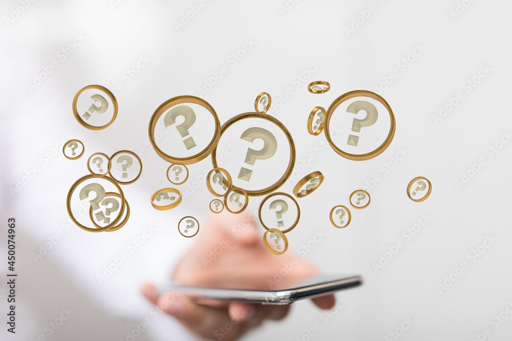 colored question marks background concept. 3D Rendering. 스톡 사진 | Adobe Stock