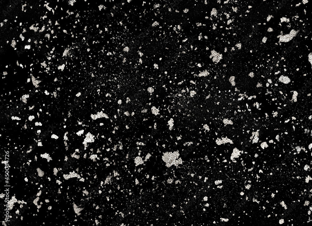 Silver paint splatter , dirty, poster for your design. Hand drawing ...