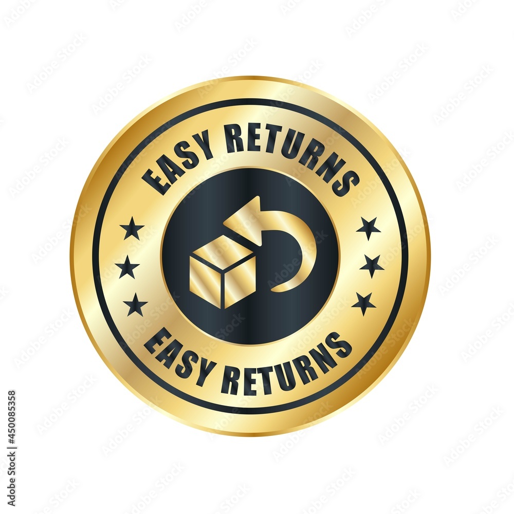 Easy Returns vector logo. trust badges. easy returns icons, Stock Vector | Adobe Stock