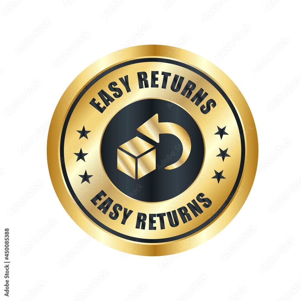 Easy Returns vector logo. trust badges. easy returns icons, Stock ...