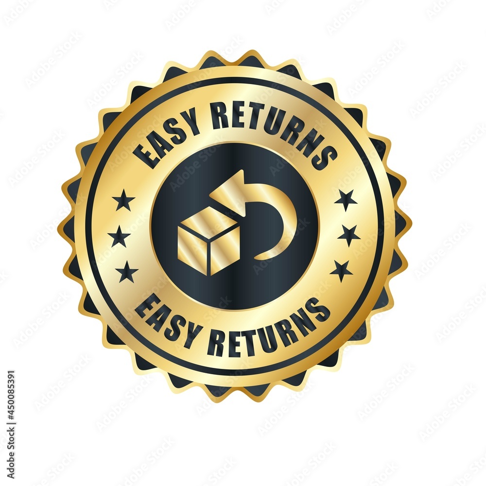 Easy Returns vector logo. trust badges. easy returns icons, Stock ...
