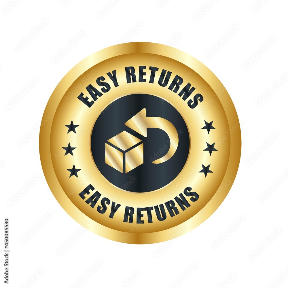 Easy Returns vector logo. trust badges. easy returns icons, Stock ...