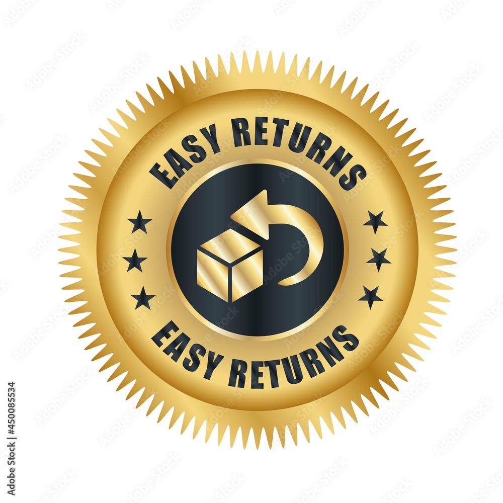 Easy Returns vector logo. trust badges. easy returns icons, Stock ...