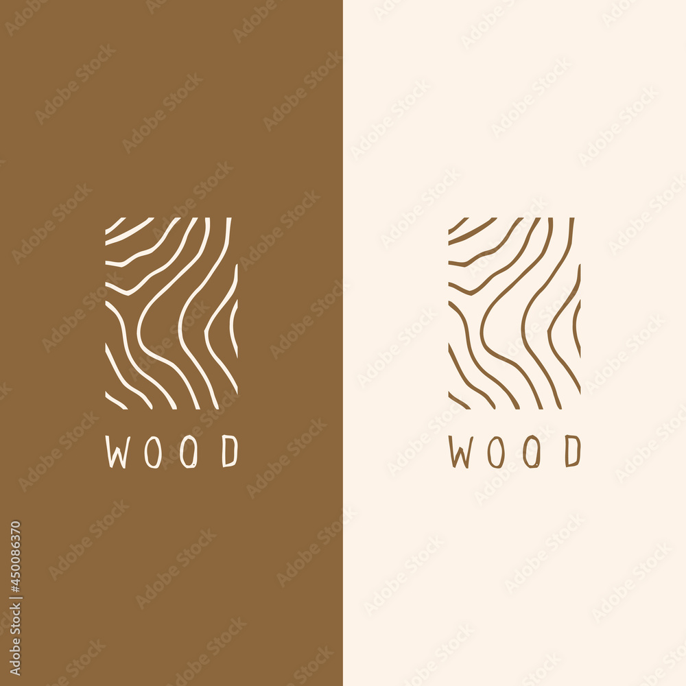 wood texture, wood logo design vector illustration Stock Vector | Adobe ...