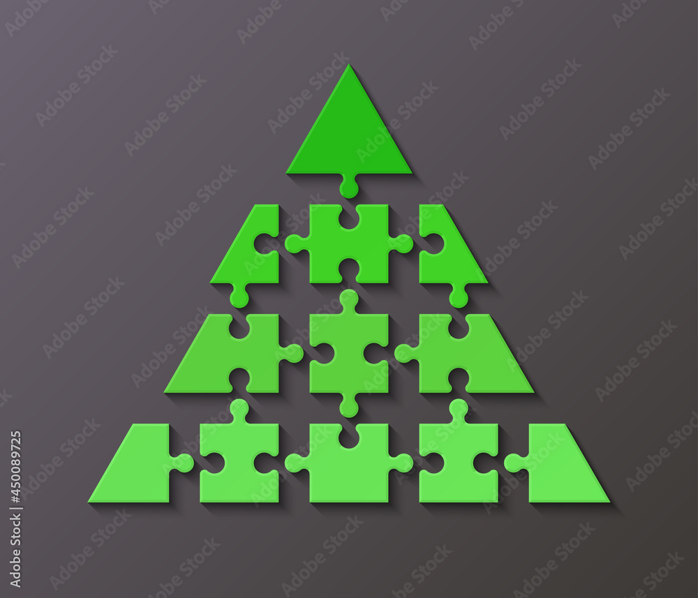 Four levels color pyramid. Puzzle presentation infographic template ...