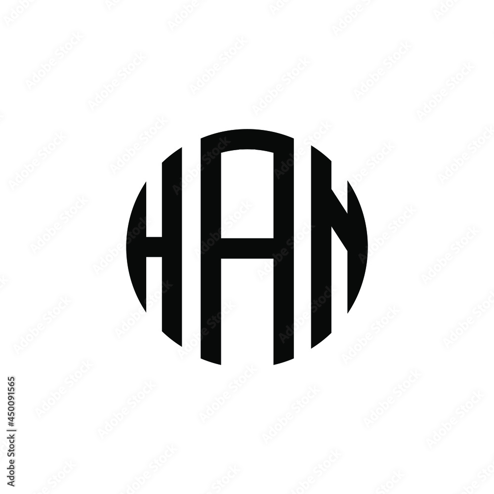 Vecteur Stock HAN letter logo design. HAN modern letter logo with black ...