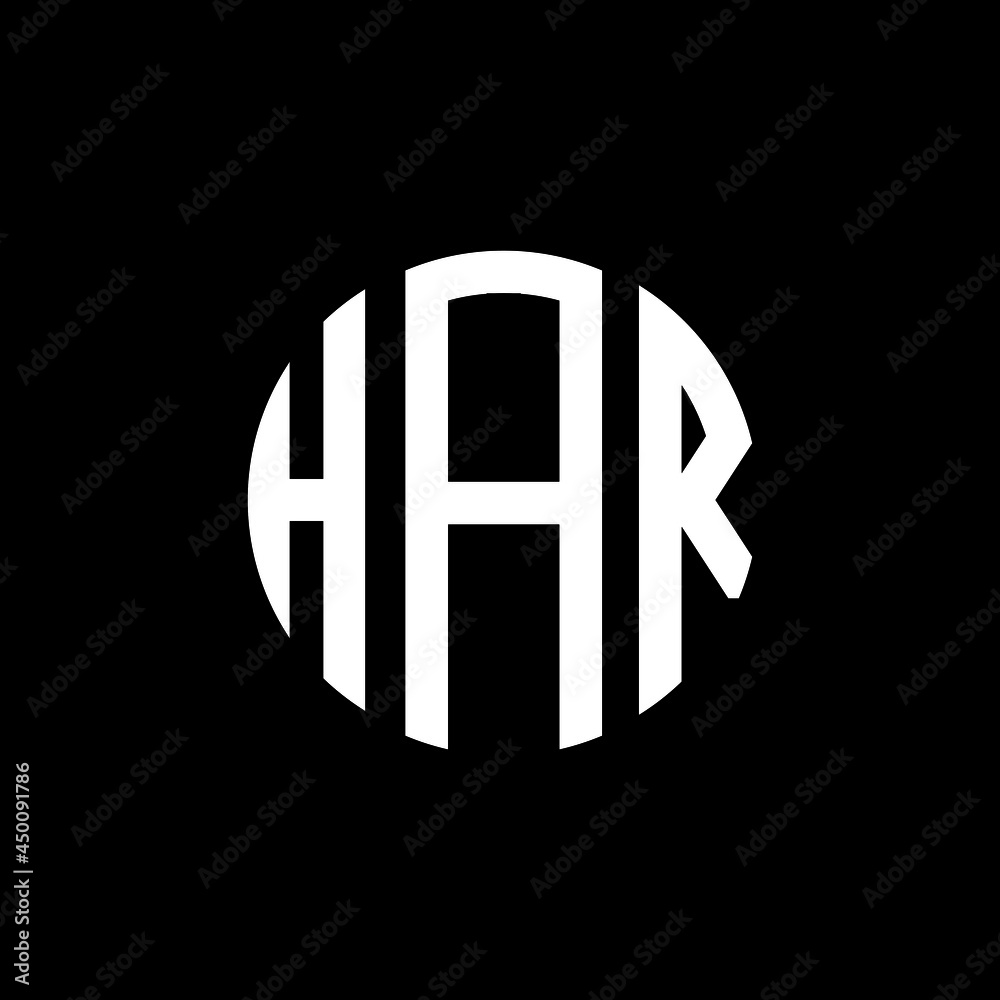 HAR letter logo design. HAR modern letter logo with black background ...