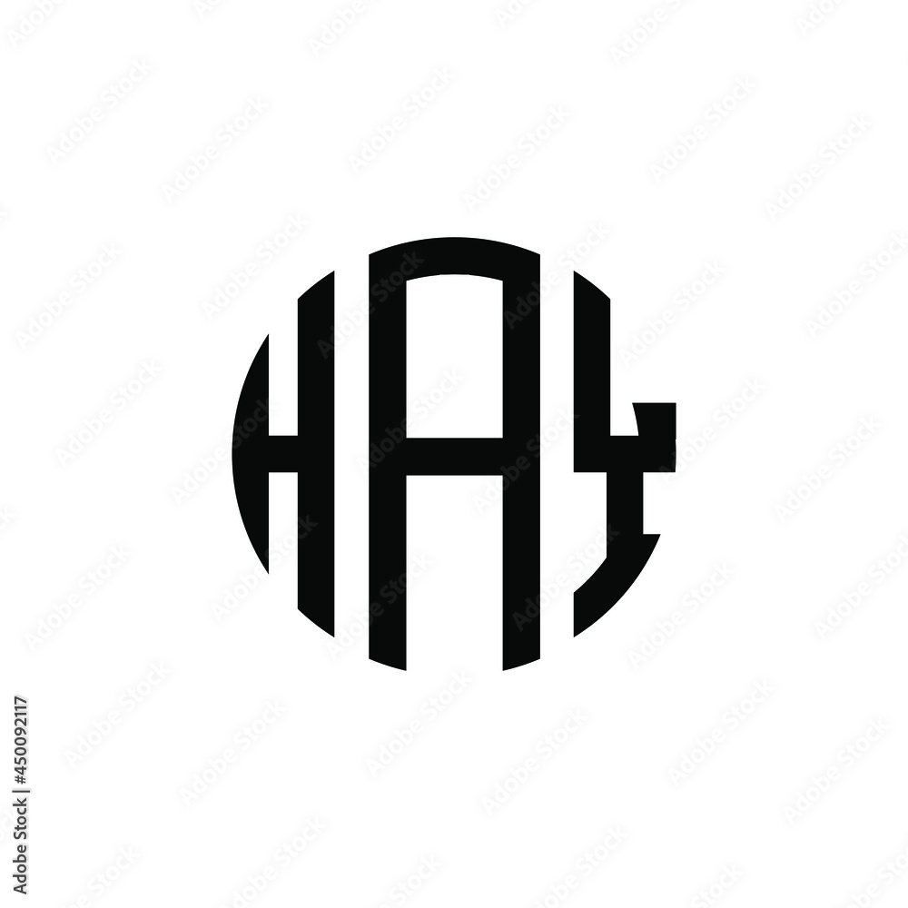 HAY letter logo design. HAY modern letter logo with black background ...