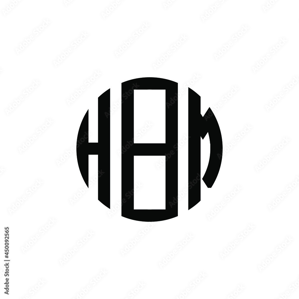 HBM letter logo design. HBM modern letter logo with black background ...