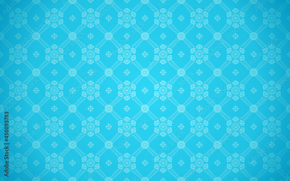 Luxury Thai pattern light blue background vector illustration. lai Thai ...