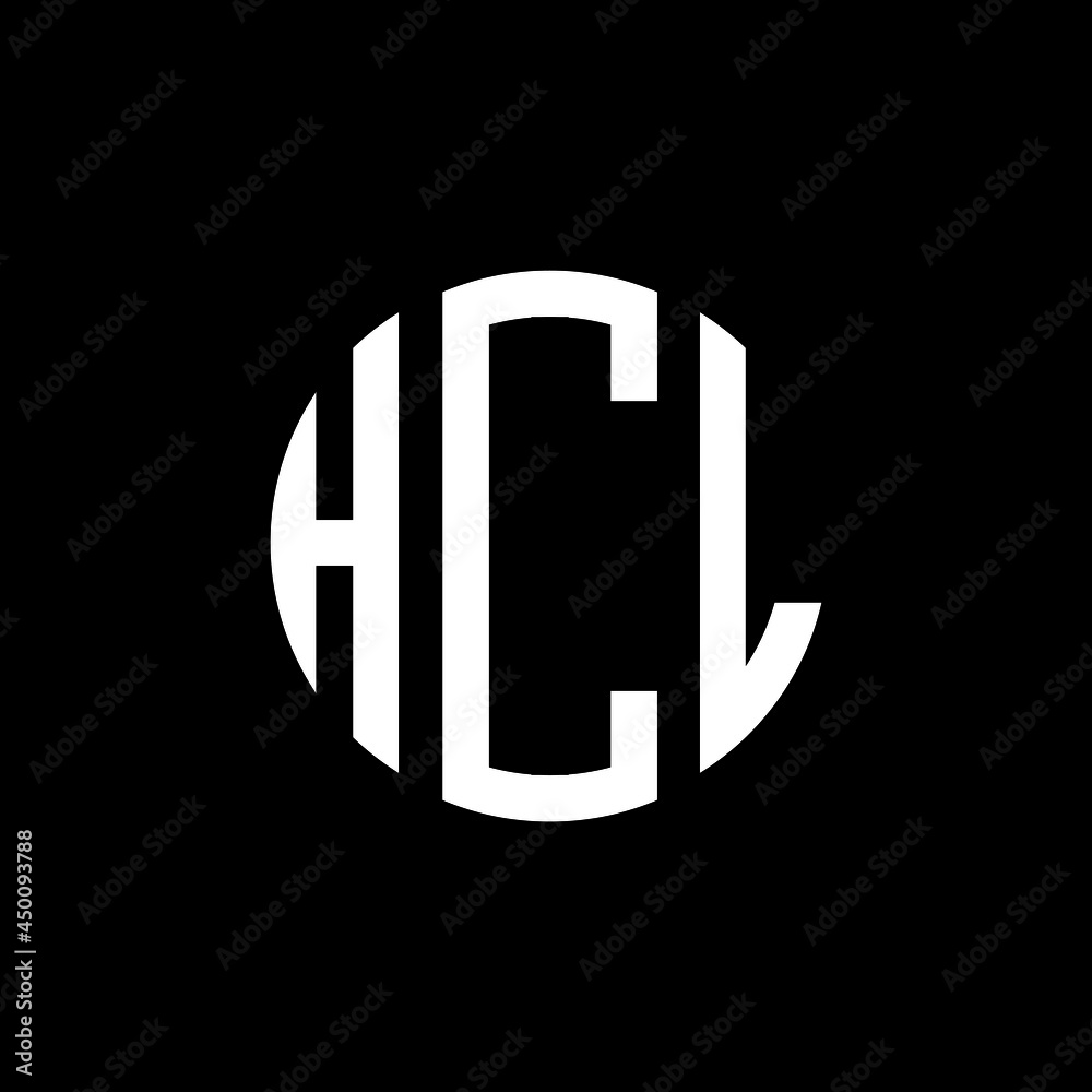 HCL letter logo design. HCL modern letter logo with black background ...