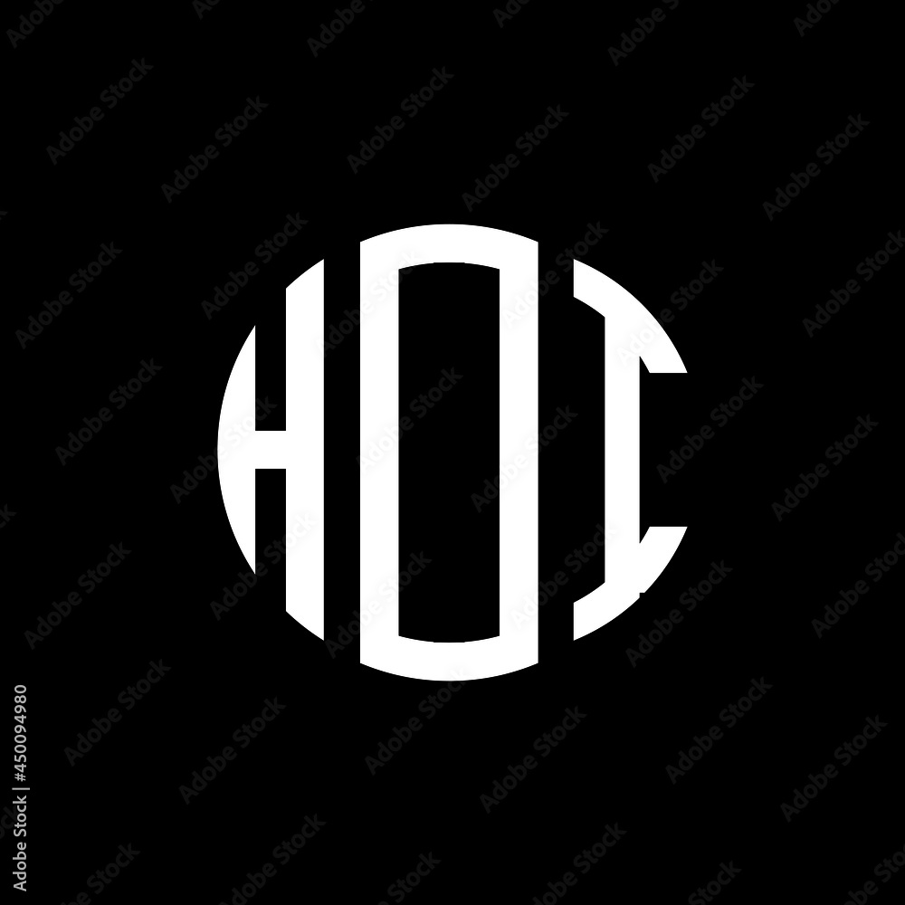 HDI letter logo design. HDI modern letter logo with black background ...