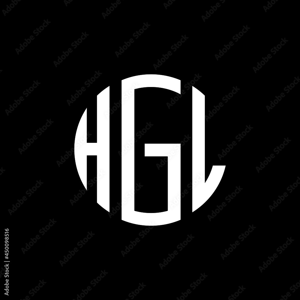 HGL letter logo design. HGL modern letter logo with black background ...