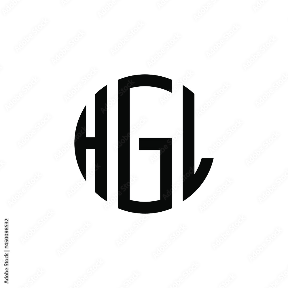 HGL letter logo design. HGL modern letter logo with black background ...