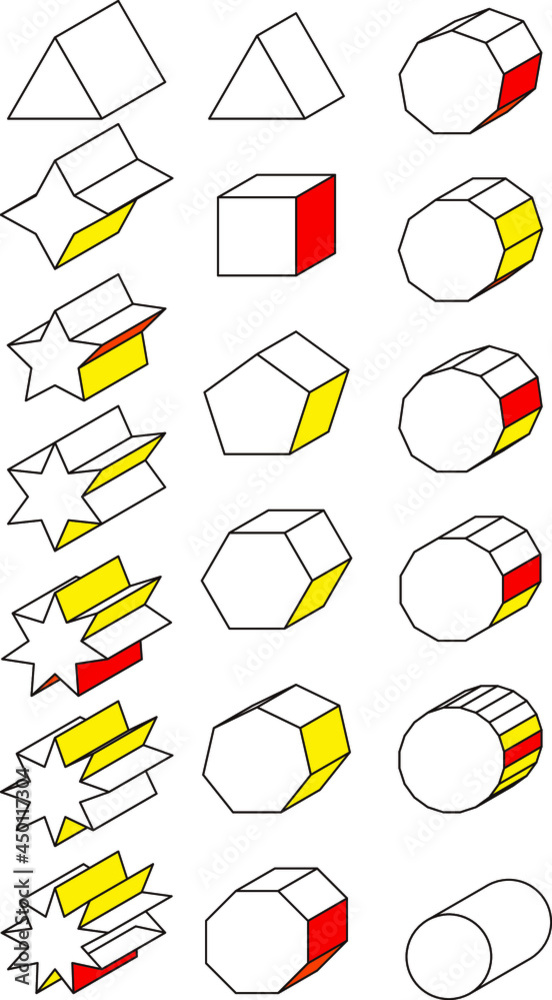 3D Cube geometric volume icon. Line, solid and filled outline colorful ...