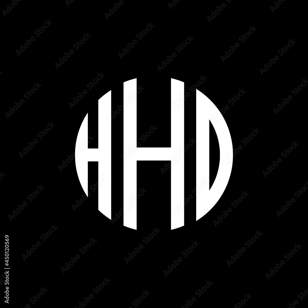 HHD letter logo design. HHD modern letter logo with black background ...