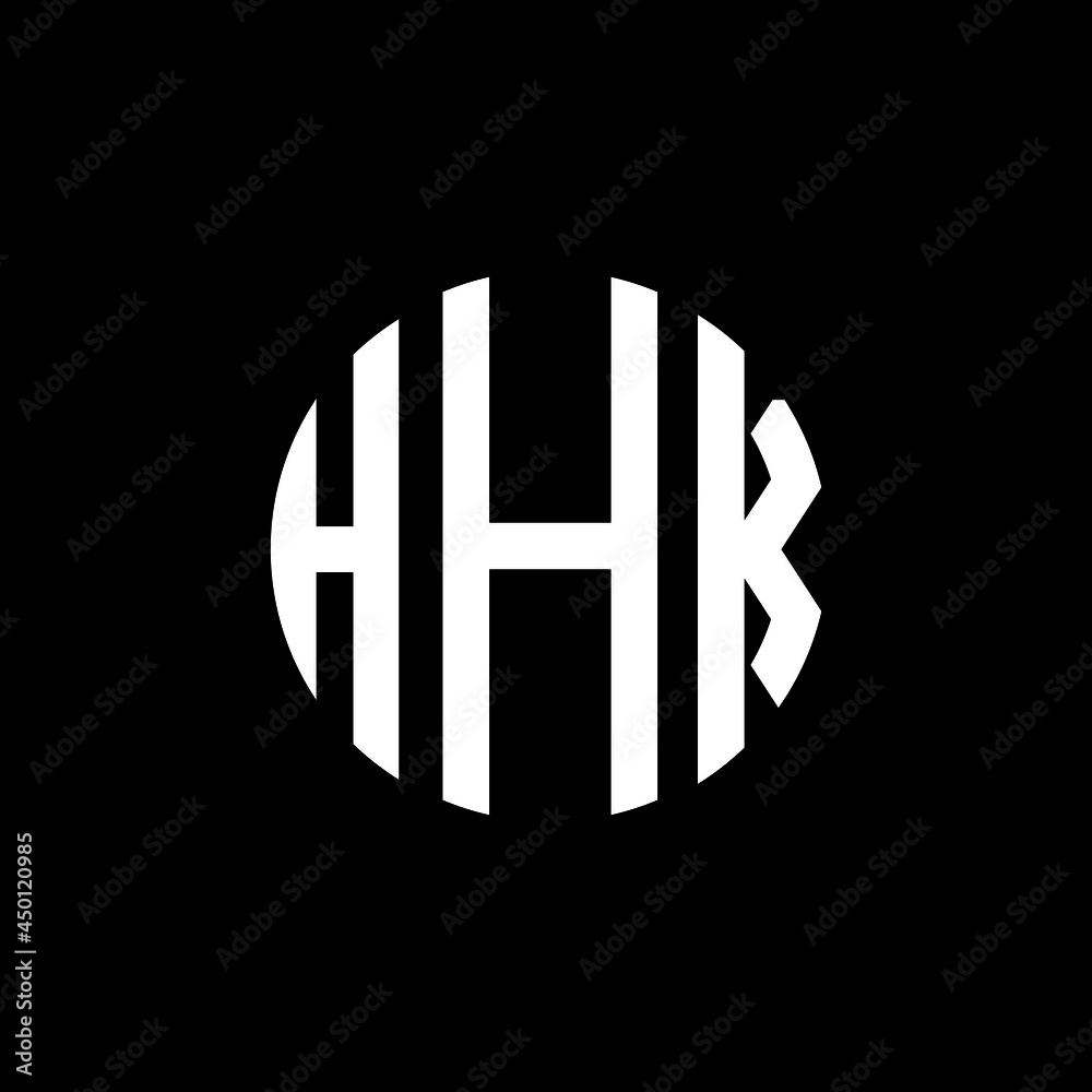 HKK letter logo design. HKK modern letter logo with black background ...