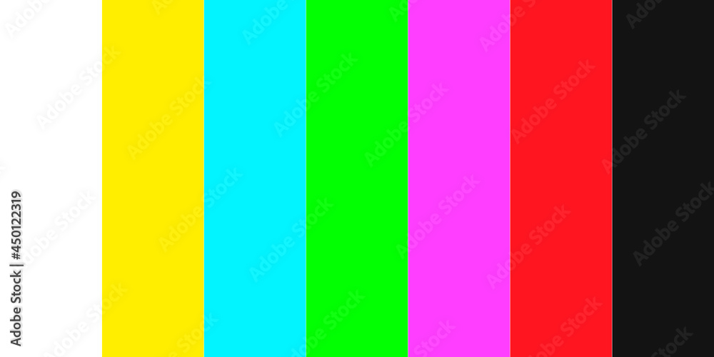 TV test icon has no signal, vertical multi colored stripes on a white ...