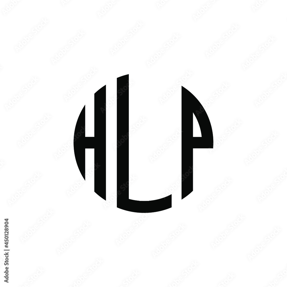HLP letter logo design. HLP modern letter logo with black background ...