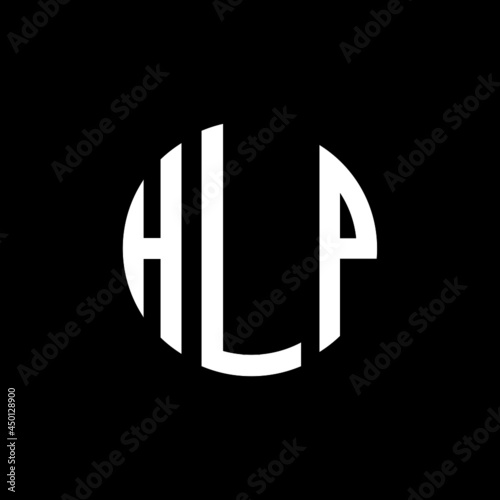 HLP letter logo design. HLP modern letter logo with black background ...